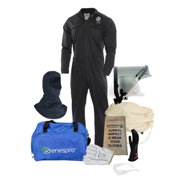Enespro ArcGuard 12 Cal Coverall Arc Flash Kit WITH Balaclava AND Gloves