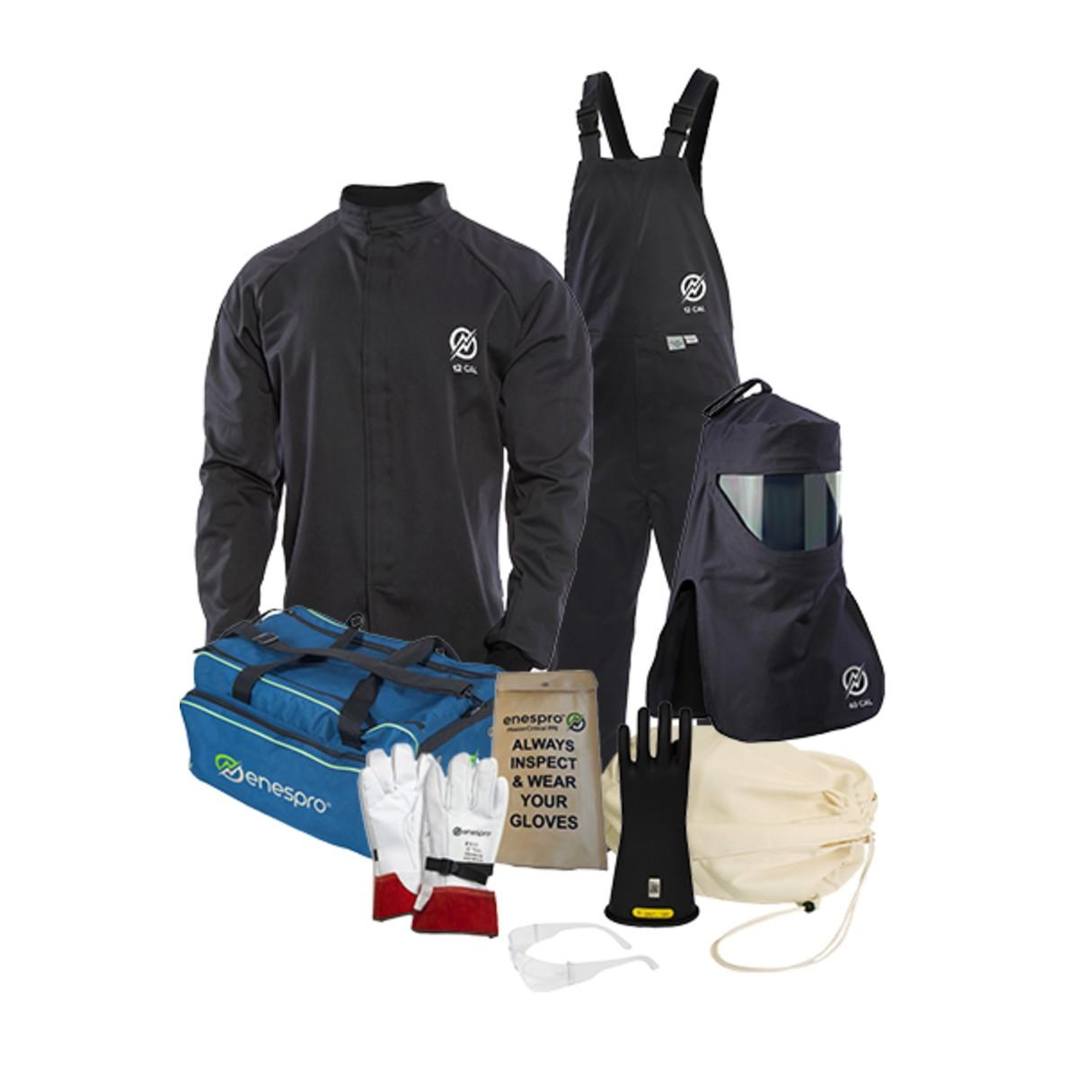 Enespro ArcGuard 40 Cal Arc Flash Jacket & Bib Kit with Standard Hood ...