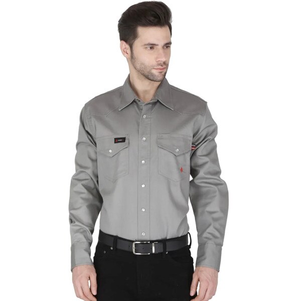 Forge FR Men's Solid Long Sleeve Work Shirt